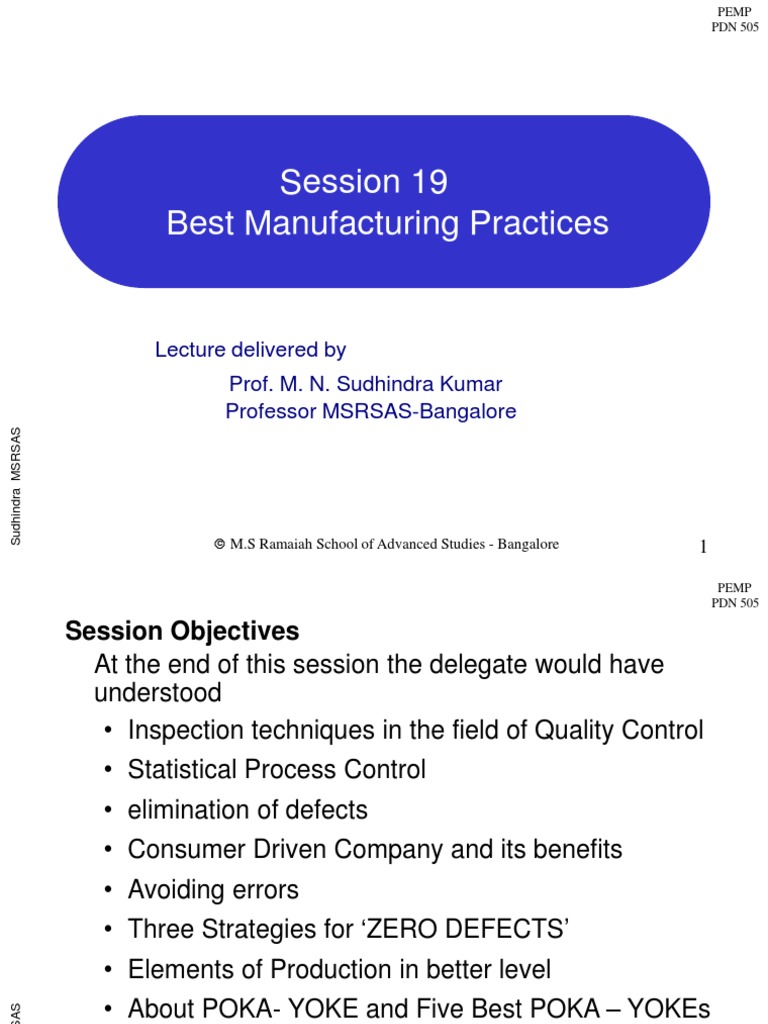 19 Best Manufacturing Practices | PDF | Business Process | Systems Science