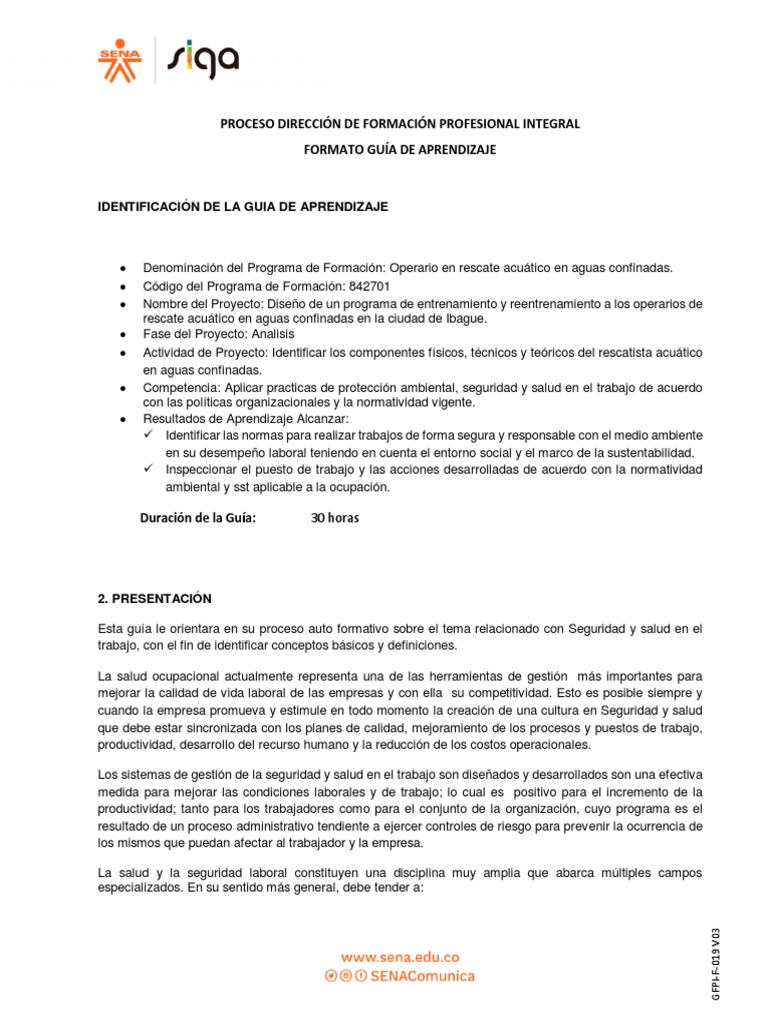 Gfpi-F-019 - Guia - de - Aprendizaje Transversal Sst. Actividad 3 | PDF | Seguridad y salud ...