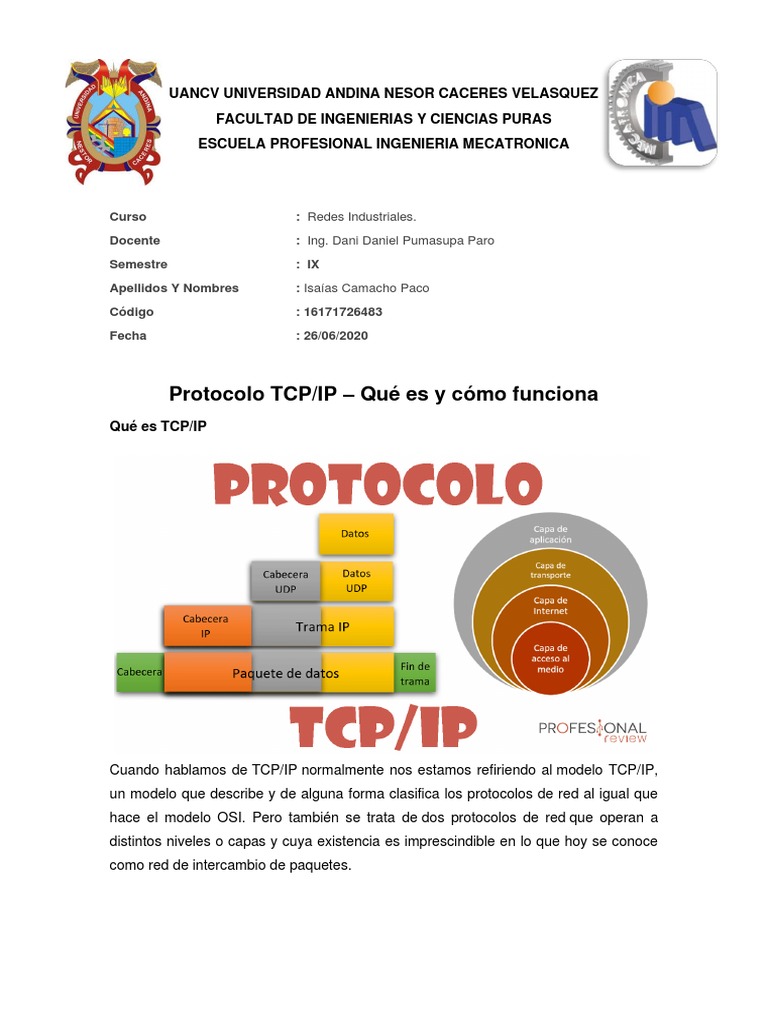 Modelo Tcp-Ip Isaias Camacho | PDF | Protocolos de internet | Modelo osi