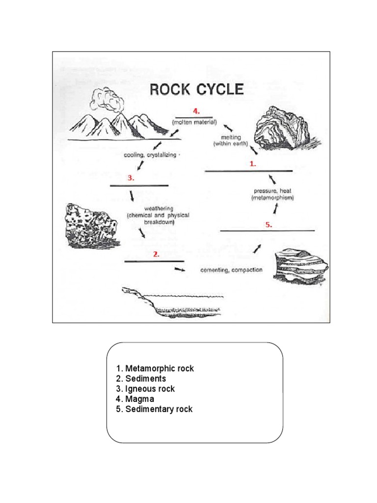 Metamorphic Rock 2. Sediments 3. Igneous Rock 4. Magma 5. Sedimentary ...