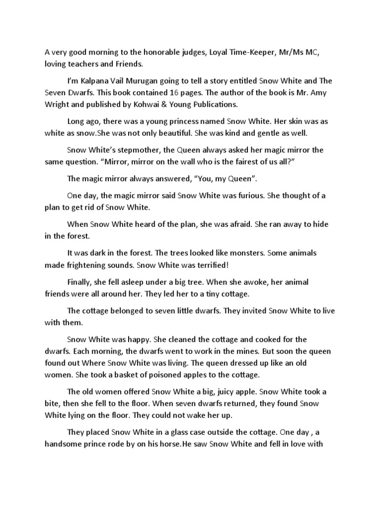Snow White story for judges and friends | PDF