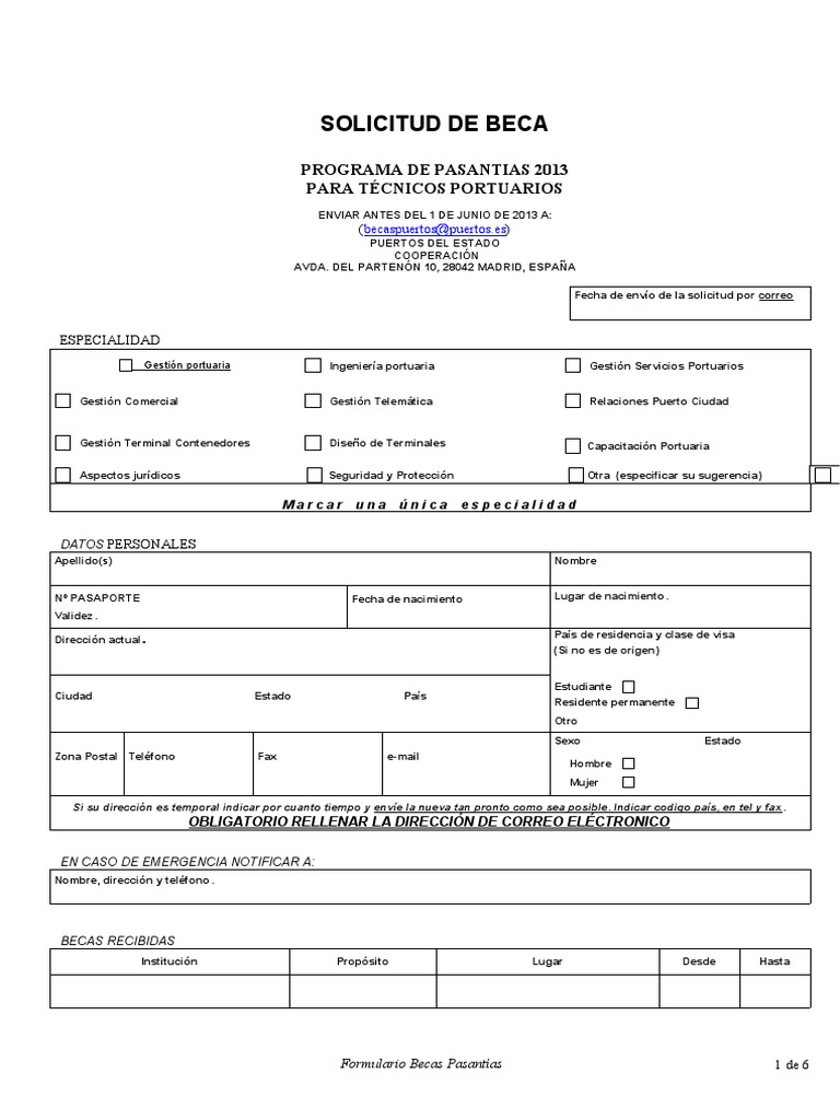 Formulario De Solicitud De Beca – DMYDID
