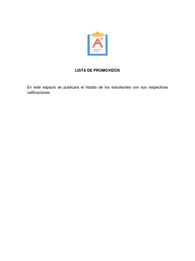 Lista de Estudiantes Promovidos | PDF