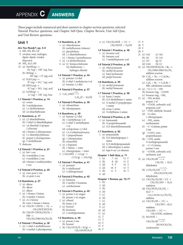 Appendix: Answers | PDF | Chemical Polarity | Chemical Bond