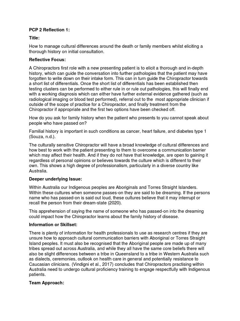 Death Reflection | PDF | Chiropractic | Australia