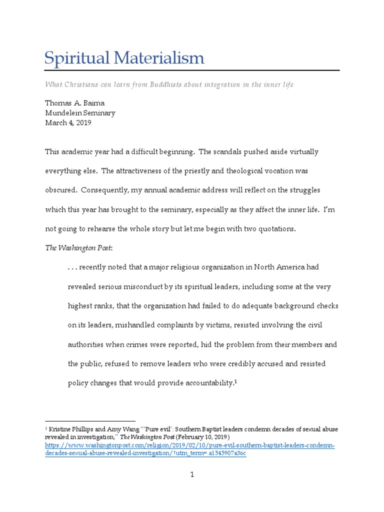 Spiritual Materialism Short Version FINAL | PDF | Tibetan Buddhism ...