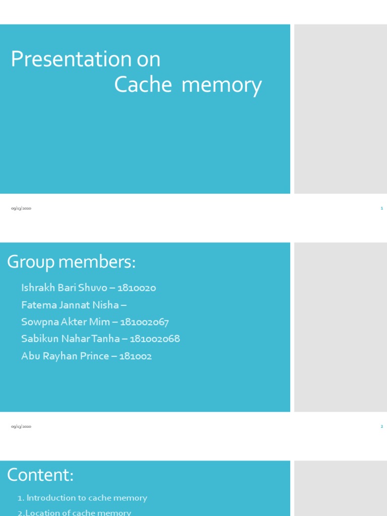Presentation On Cache Memory Operating System CSE 309 | PDF