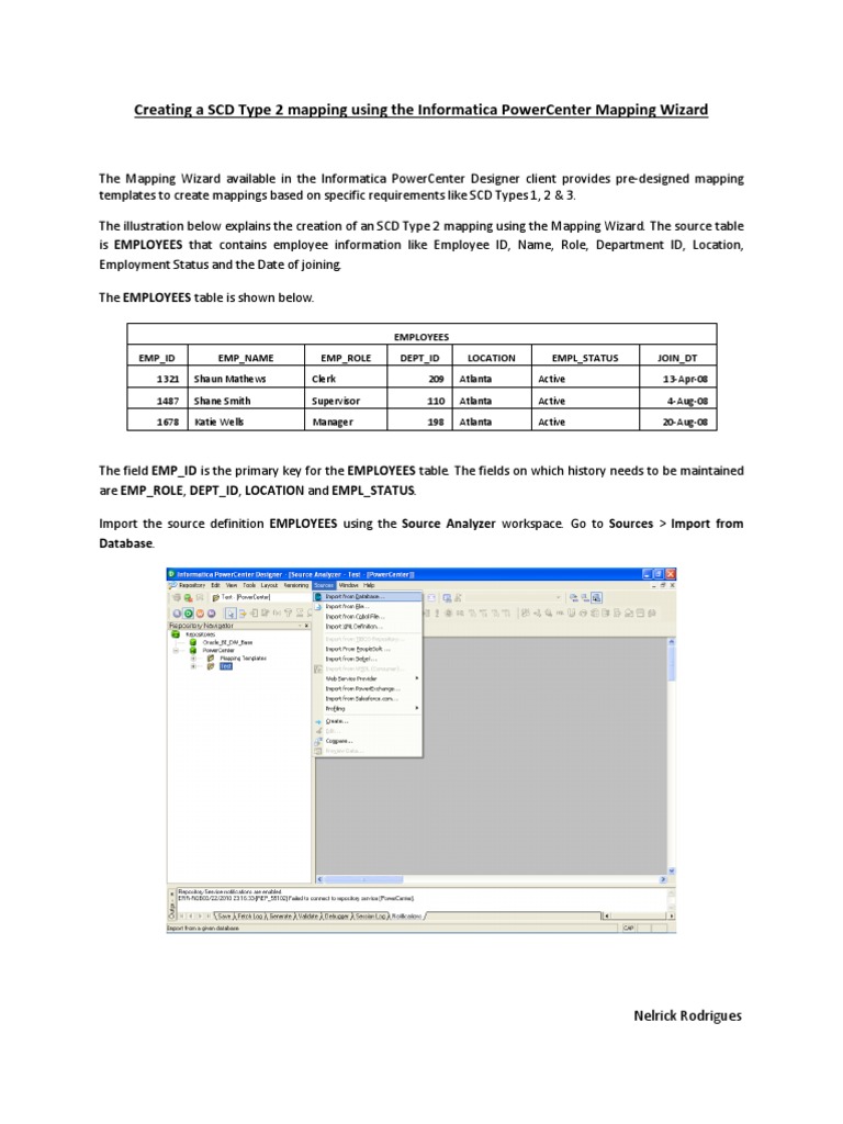 Creating A Scd Type 2 Mapping Using The Informatica Powercenter Mapping 
