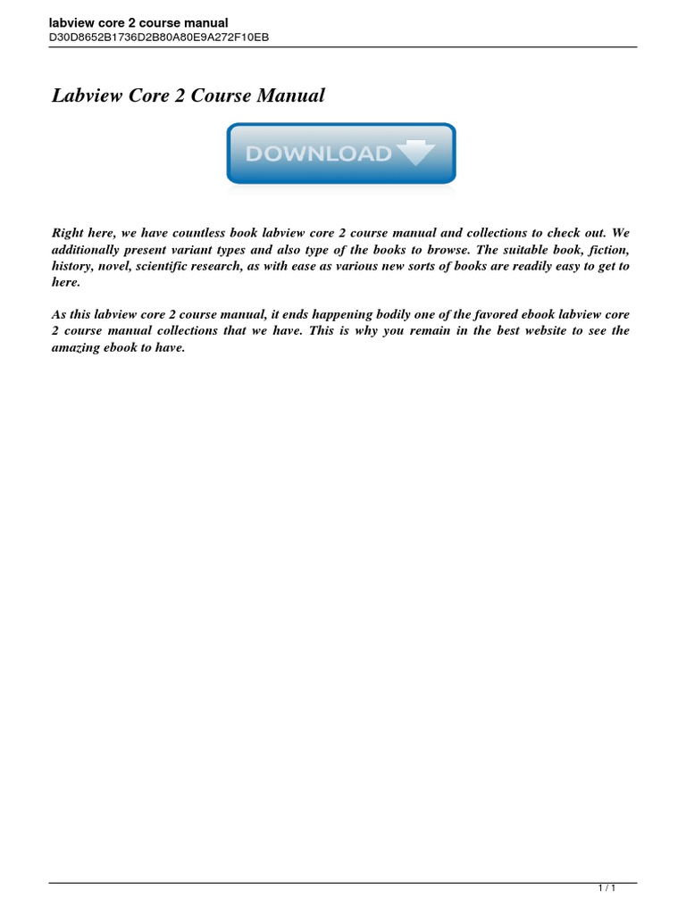 Labview Core 2 Course Manual | PDF