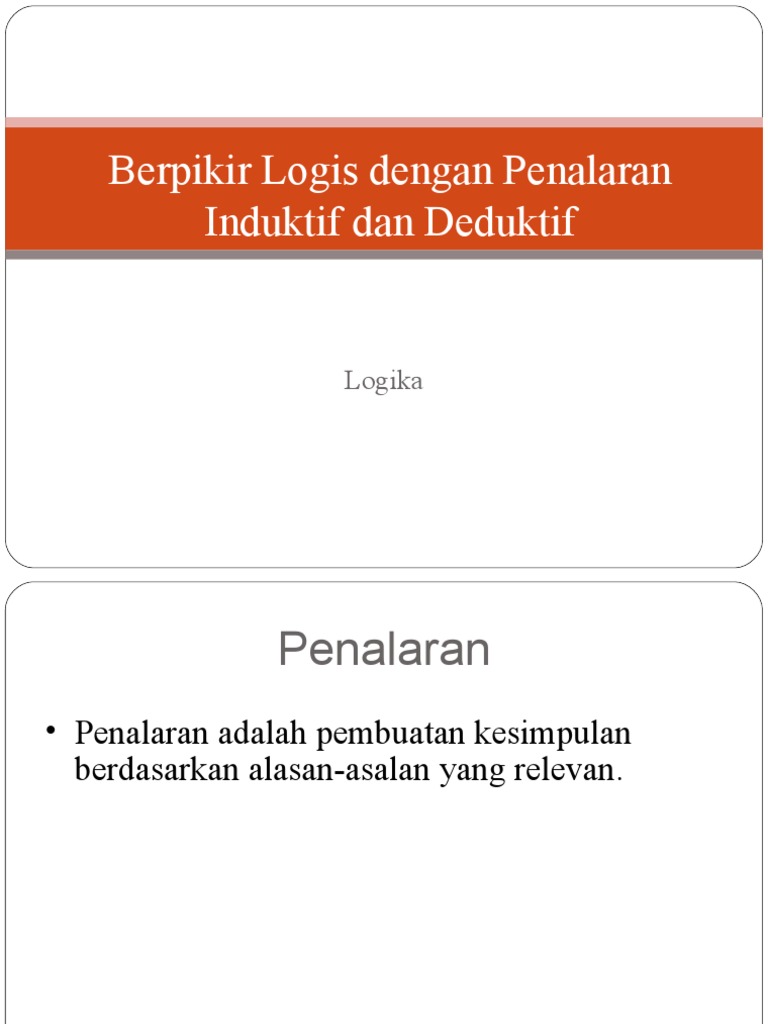 03b Logika (Penalaran Induktif Dan Deduktif) | PDF