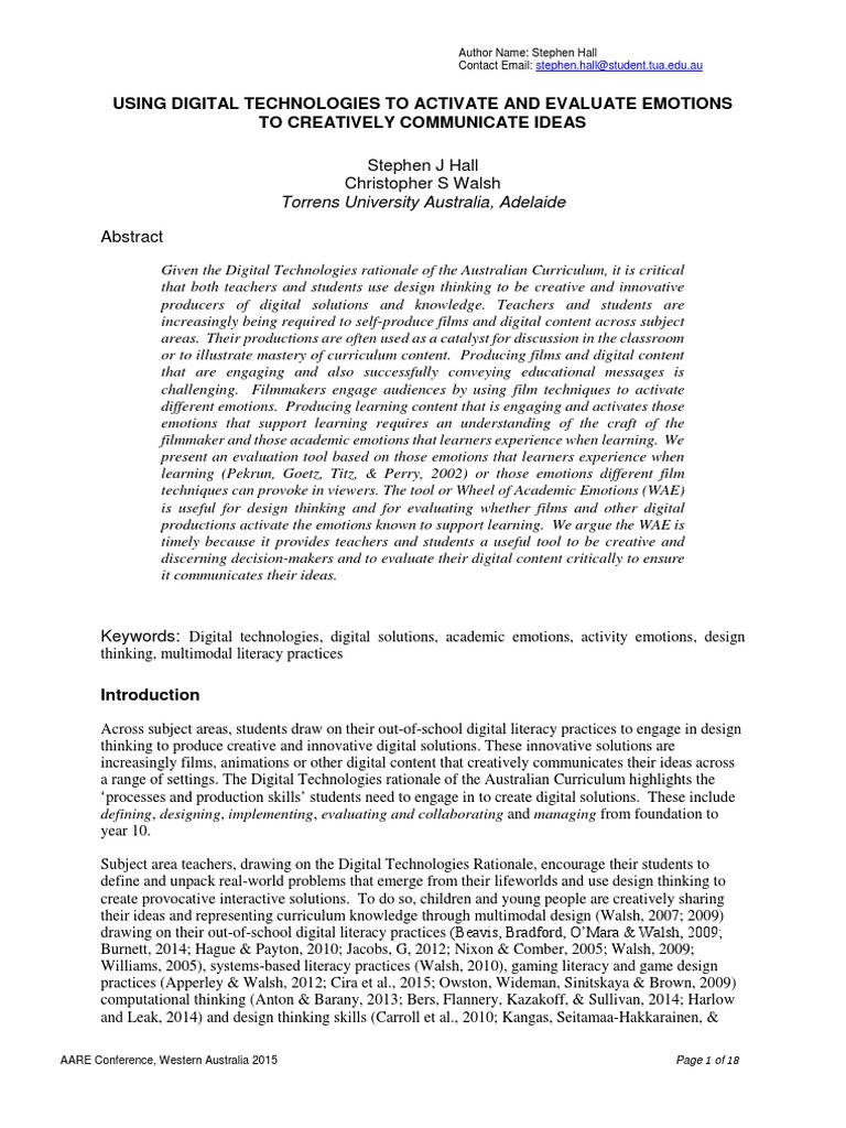 Stephen J Hall Christopher S Walsh | PDF | Emotions | Learning