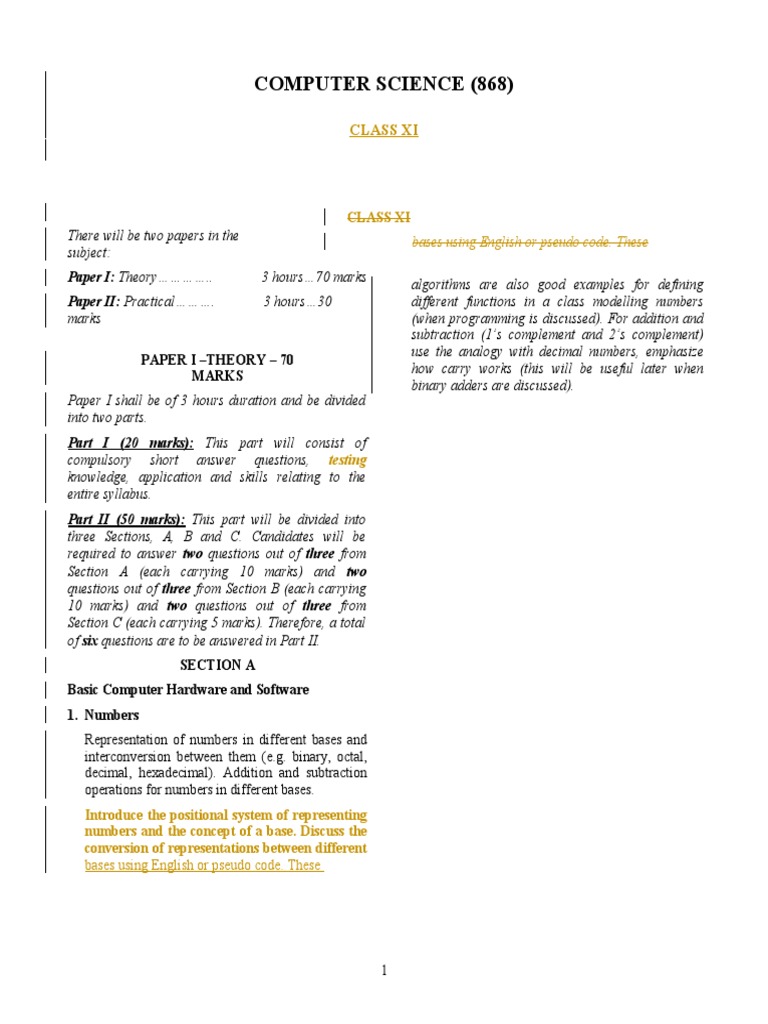 Computer Science (868) : Class Xi | Download Free PDF | String ...