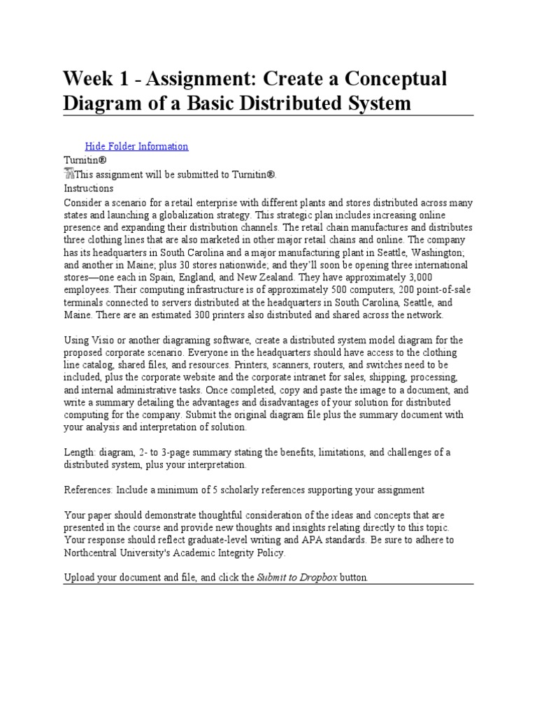 Week 1 - Assignment: Create A Conceptual Diagram of A Basic Distributed ...