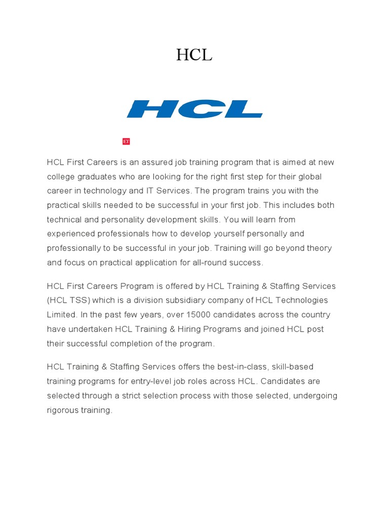HCL Training | PDF | Business | Science