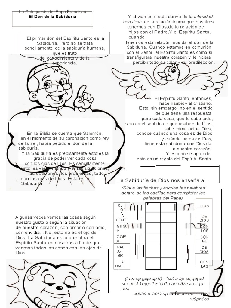 El Don de la Sabiduría para Niños | PDF | espíritu Santo | Sabiduría