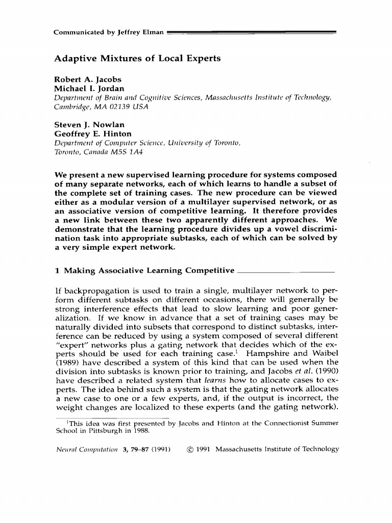 Adaptive MoE Hinton | PDF | Artificial Neural Network | Time Series