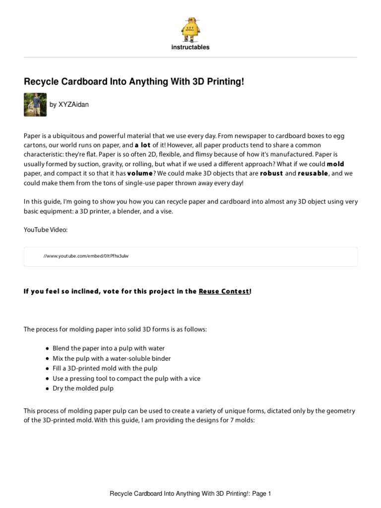 Recycle Cardboard Into Anything With 3D Printing!: Instructables ...