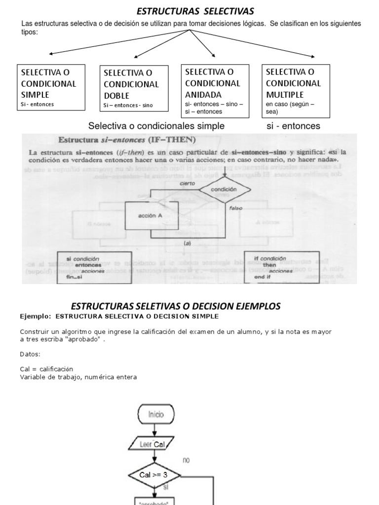 Estructuras Selectivas o Decision | PDF | Matemáticas Aplicadas ...