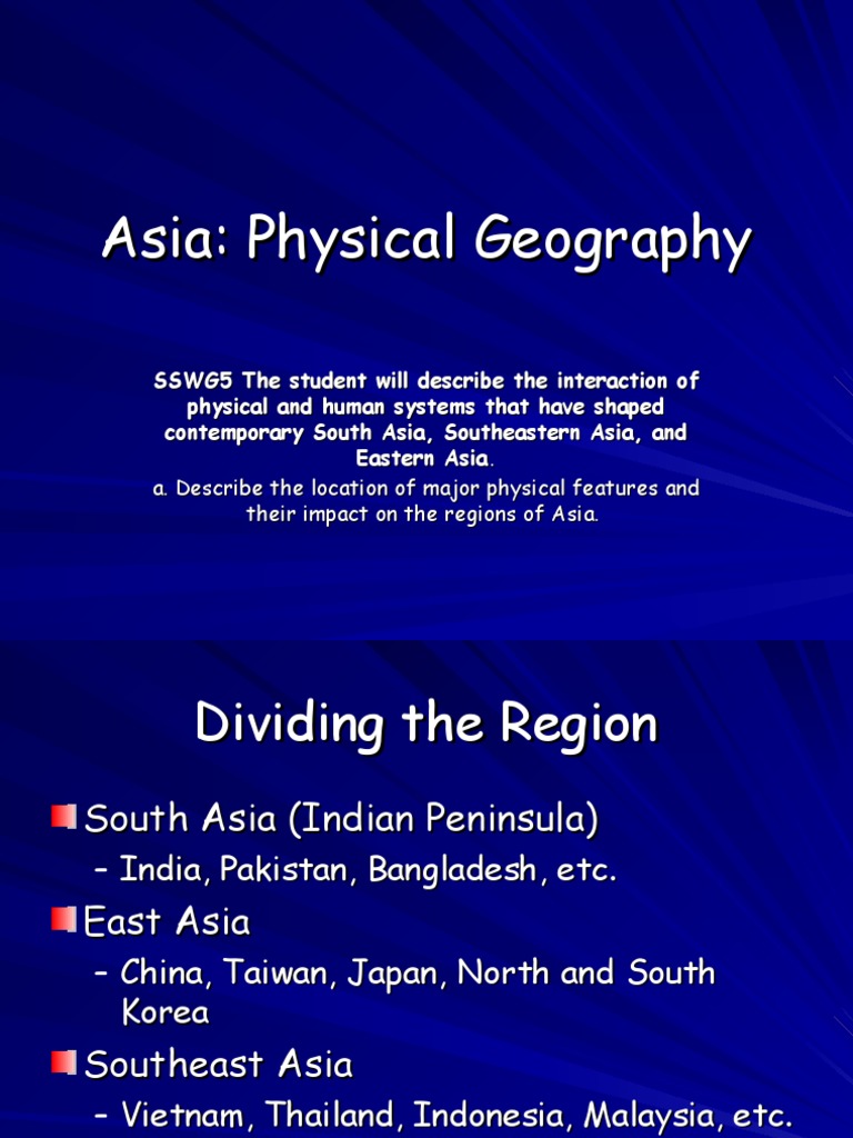 Asia Physical Geography PW | PDF | Asia | South Asia