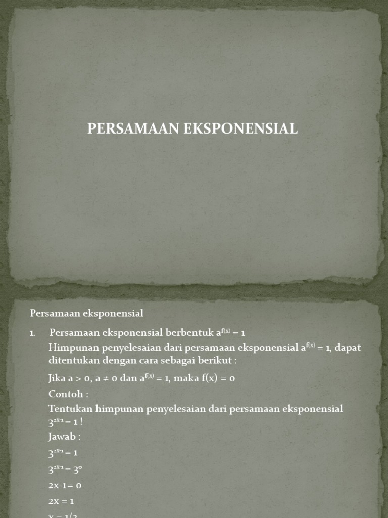 Persamaan Eksponensial | PDF