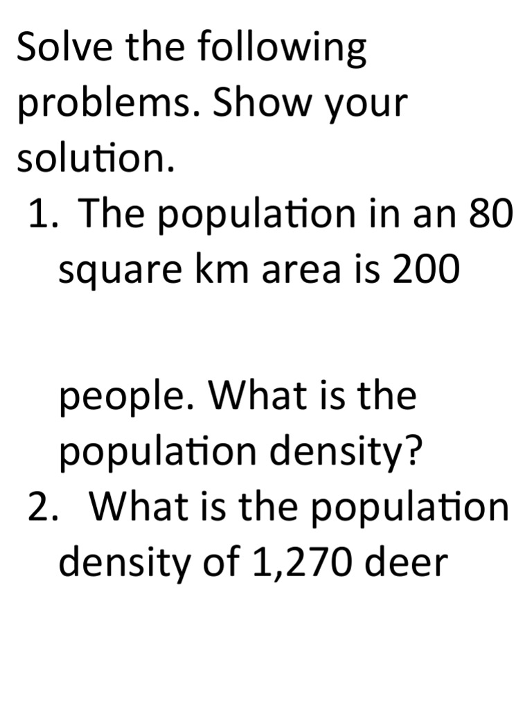 Population Density Problems | PDF