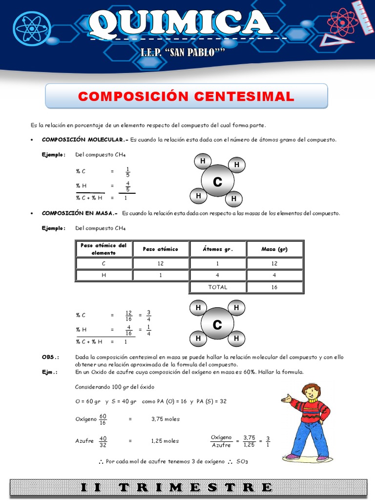 Composicion Centesimal | PDF | Química | Conjuntos de elementos químicos