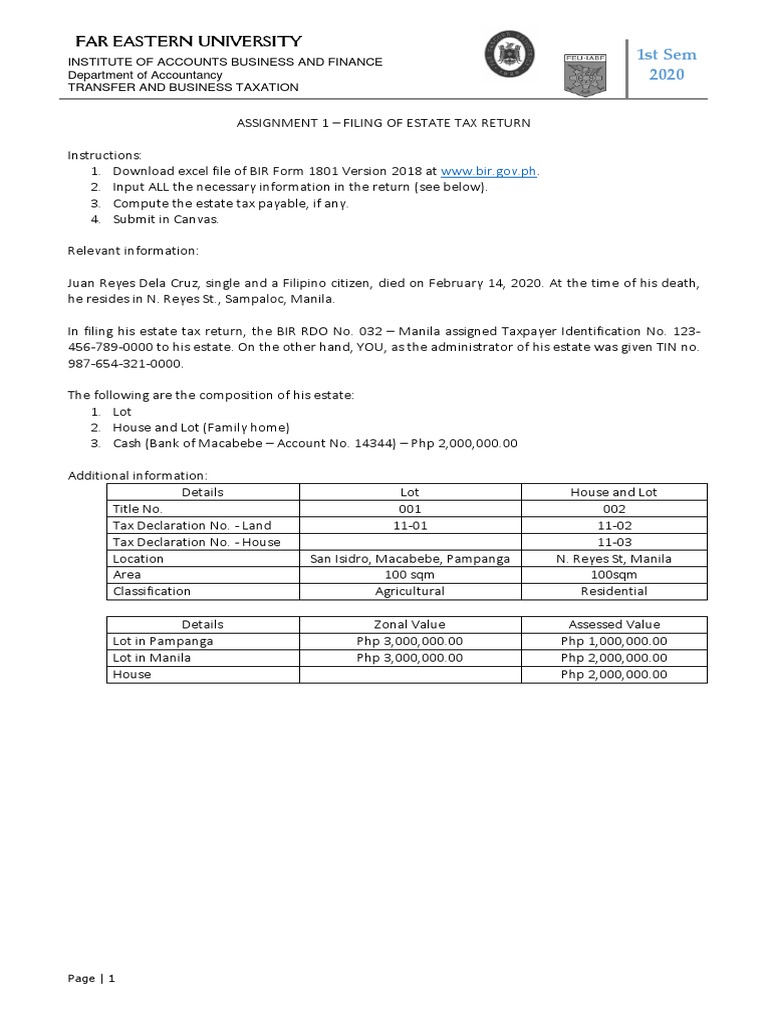 Estate Tax Return Filing Guide | PDF