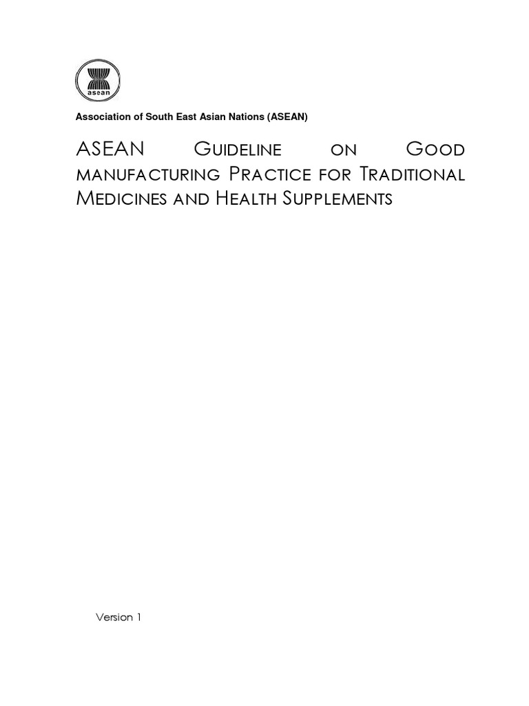 ASEAN Guideline On GMP For TMHS - Final PDF | PDF | Quality Assurance ...