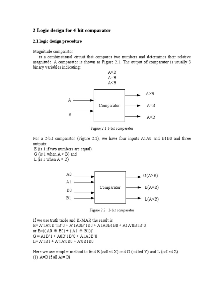 2 Logic Design For 4-Bit Comparator | PDF | Electronic Design ...
