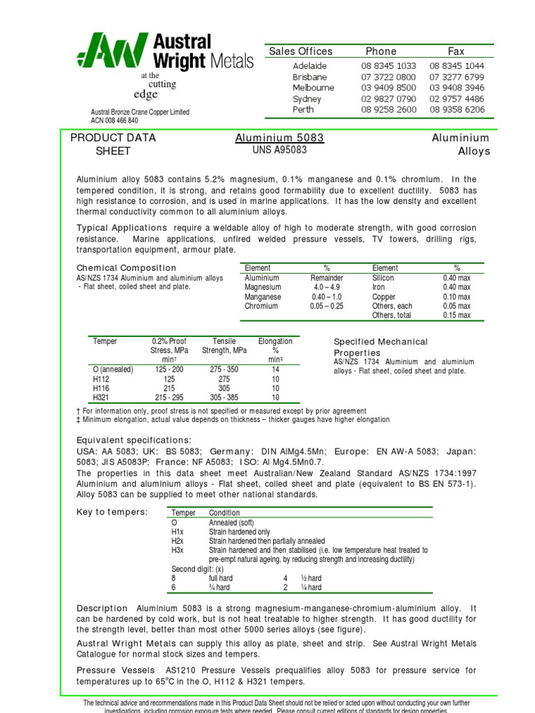 Aluminium 5083 | PDF | Corrosion | Alloy