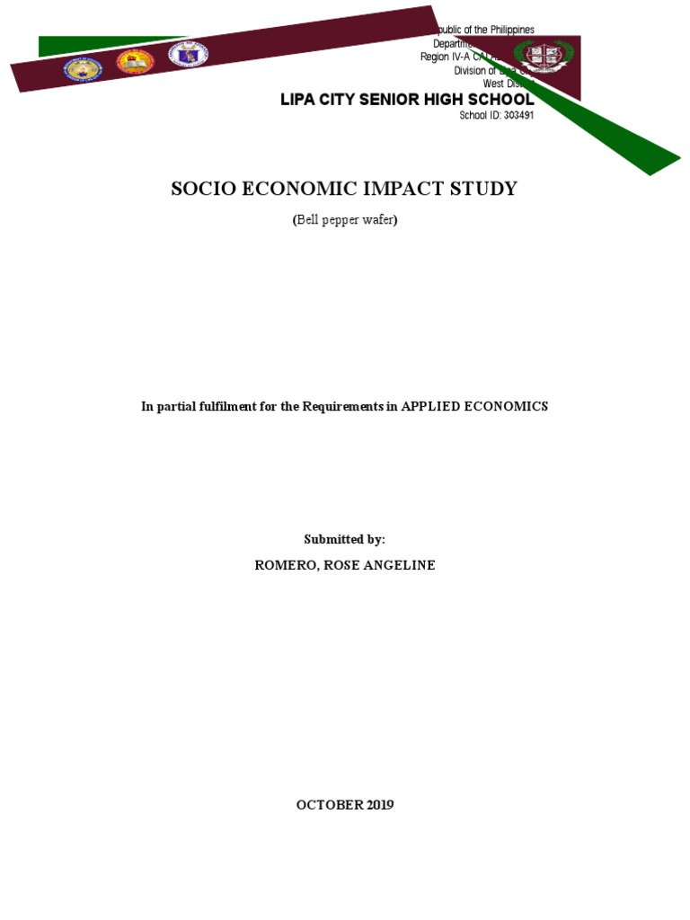 Socio Economic Impact Study: Lipa City Senior High School | PDF ...