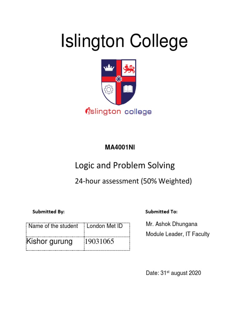 Islington College: Logic and Problem Solving | PDF | Theoretical Computer Science | Applied ...