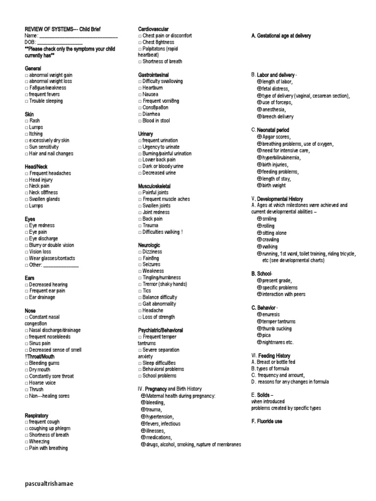 Infant Assessment Form | PDF | Human Nose | Childbirth