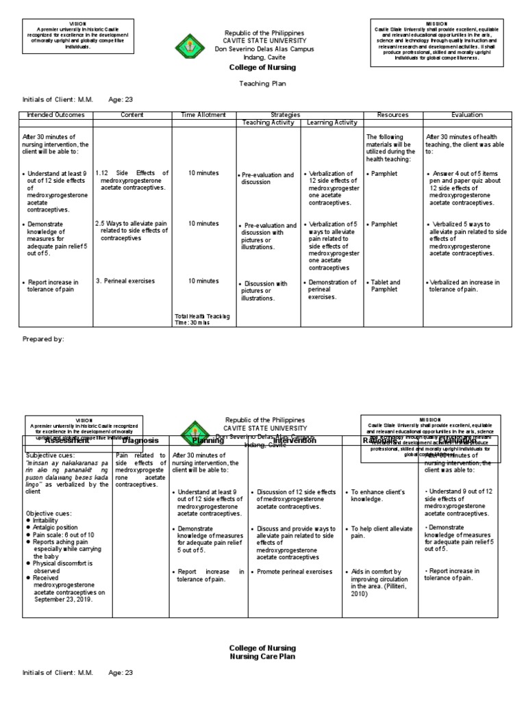 NCP TEACHING PLAN (Postpartum) | PDF | Behavior Modification | Health Care