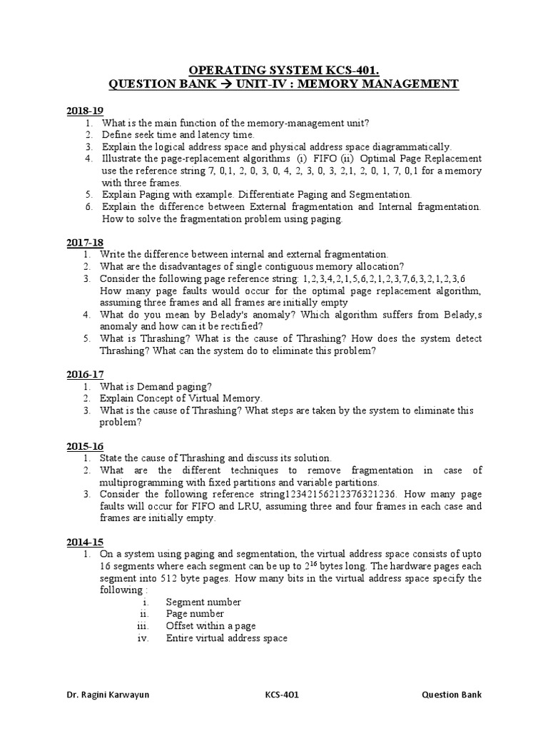 Os Unit 4 | PDF | Data | Computer Memory