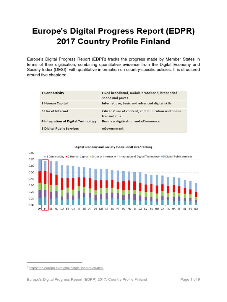 Europe's Digital Progress Report (EDPR) 2017 Country Profile Finland ...
