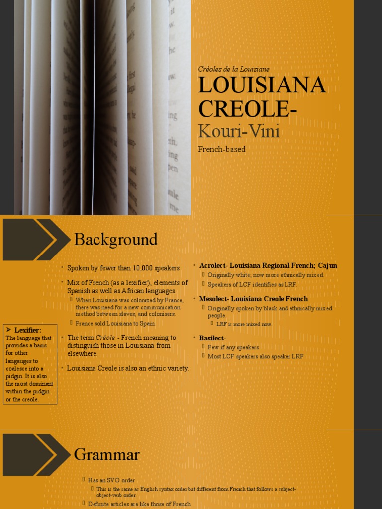 Louisiana Creole Language Overview | PDF | English Language | French ...