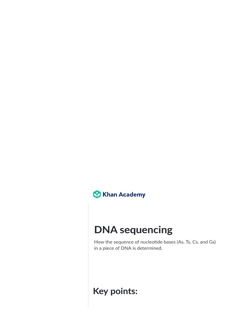 Sanger Method of DNA Sequencing Explained | PDF | Dna Sequencing ...