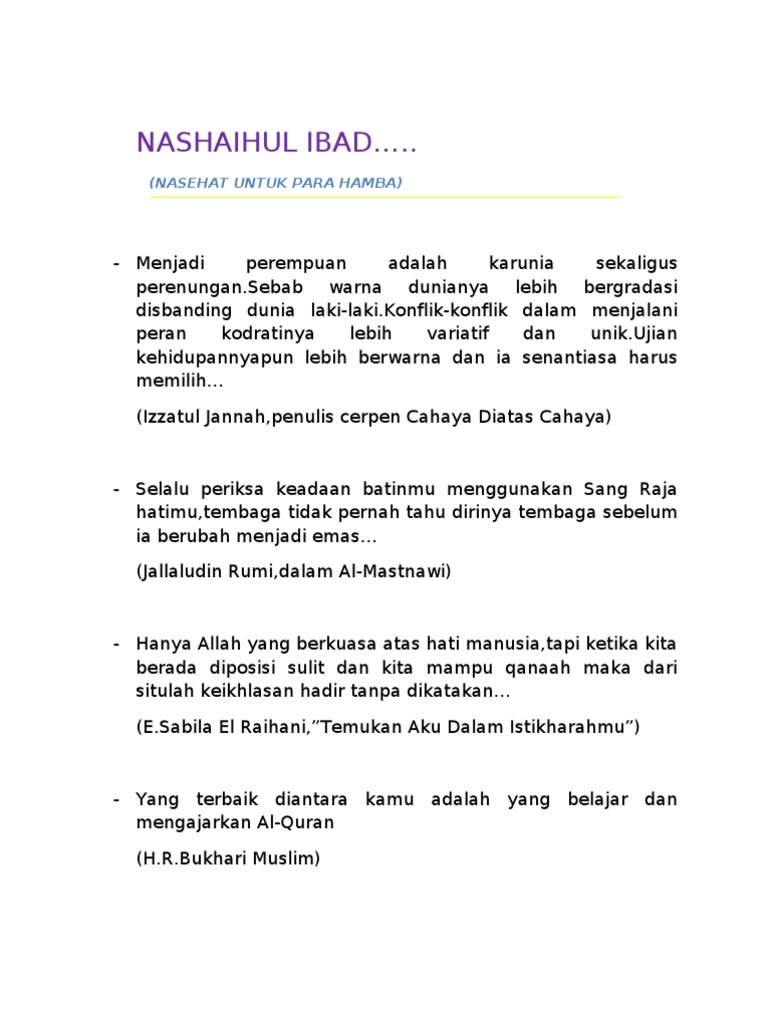 Nashaihul Ibad | PDF