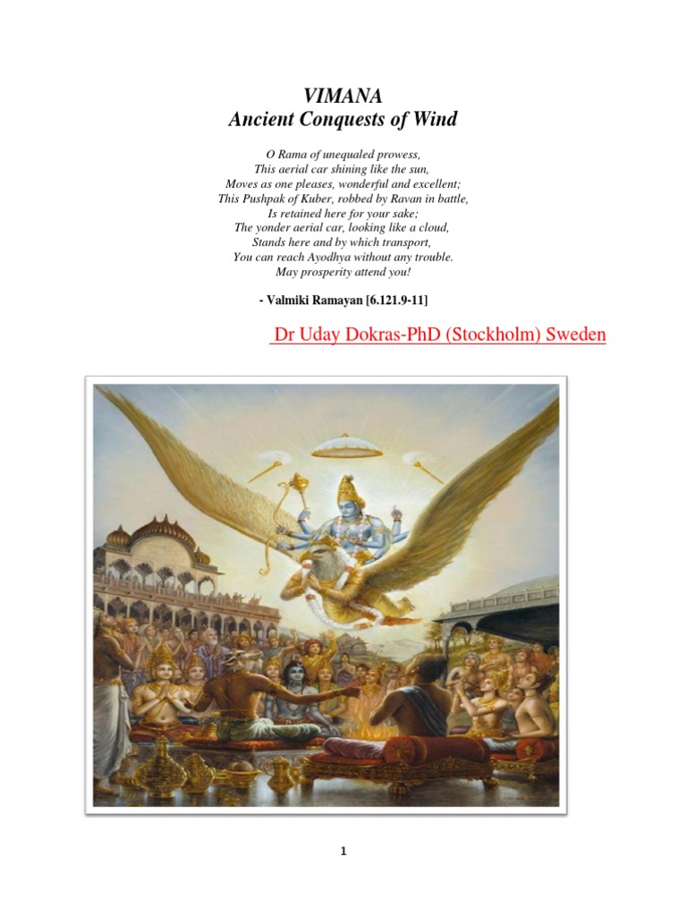 Vimana Ancient Conquests of Wind: DR Uday Dokras-Phd (Stockholm) Sweden ...