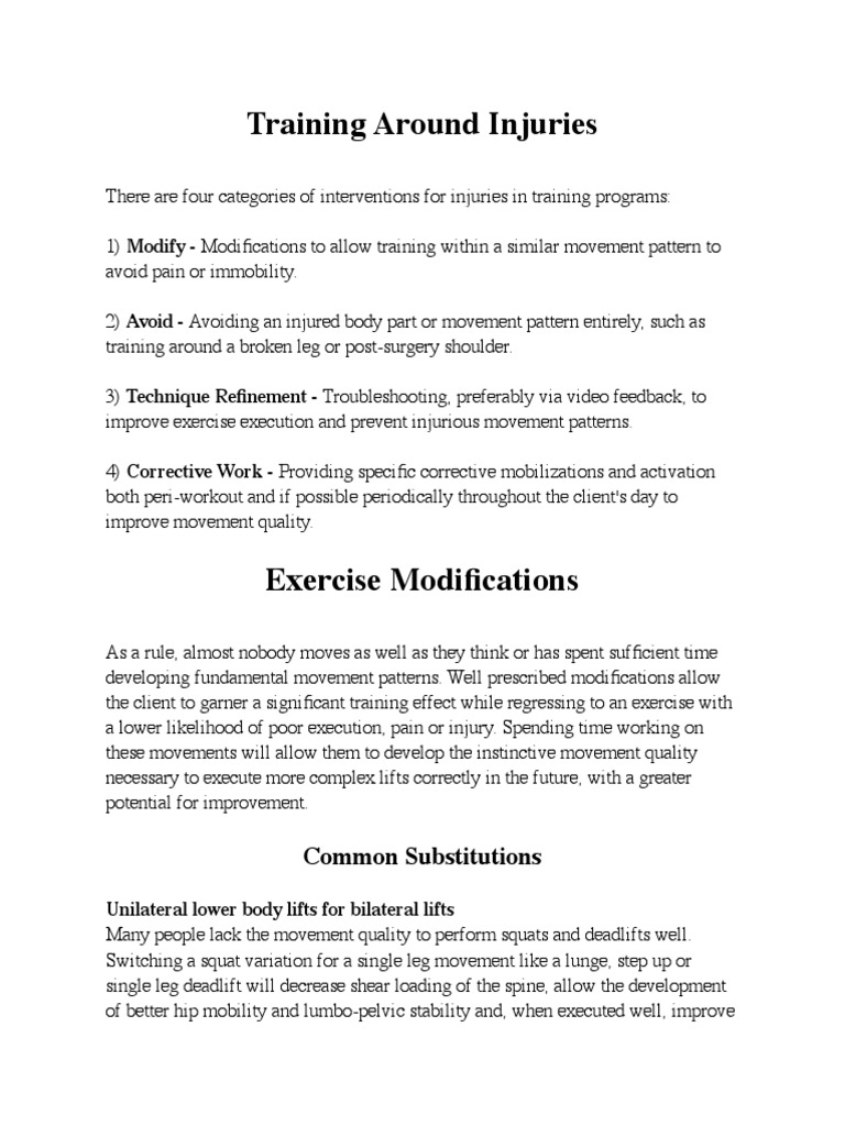 Training Around Injuries | PDF | Anatomical Terms Of Motion | Hip