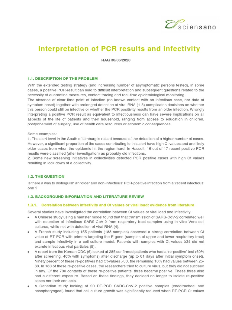 Advice - RAG - Interpretation PCR | PDF | Infection | Virus
