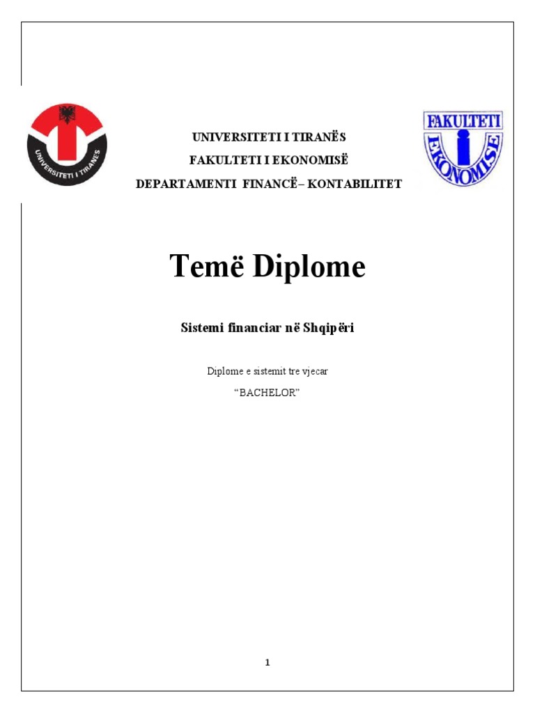 Teme Diplome Sistemi Financiar Ne Shqipe | PDF