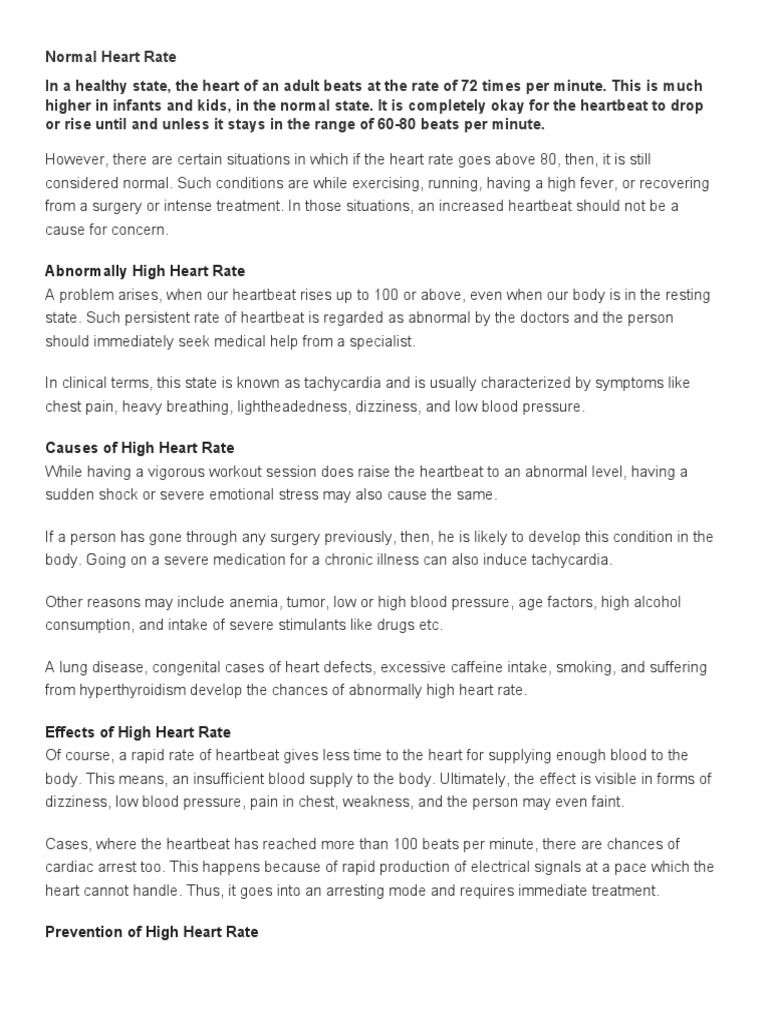 Abnormally High Heart Rate | PDF | Heart Rate | Heart