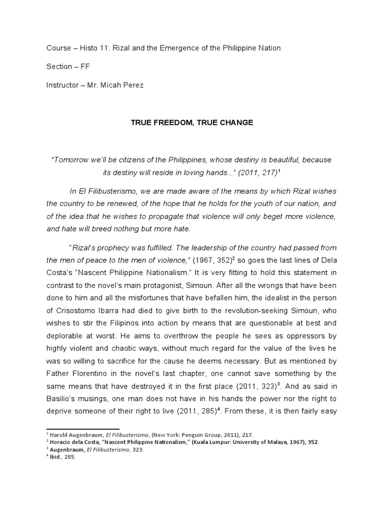 El Filibusterismo Paper | PDF