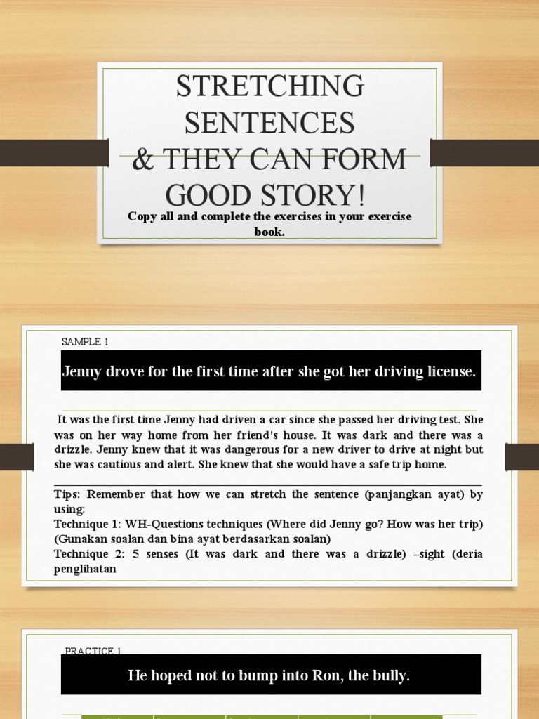 Stretching Sentences & They Can Form Good Story!: Copy All and Complete ...
