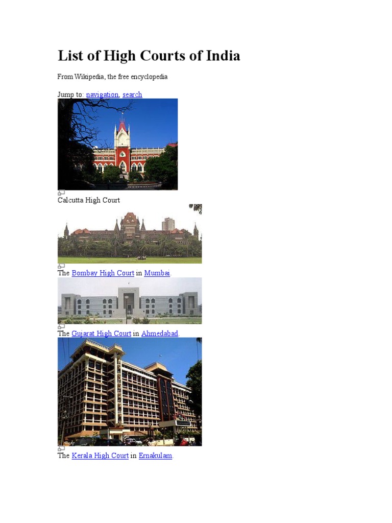 List of High Courts of India: Navigation Search | PDF | Judge | Supreme ...