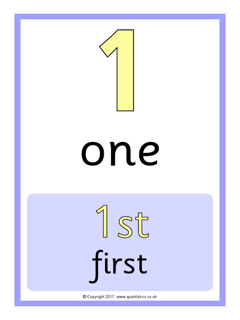 Flashcard - 1 To 20 (Cardinal+ Ordinal) | PDF
