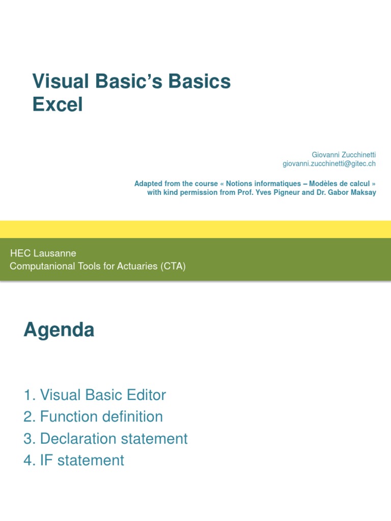 CTA - 04 VBA Basics.18 PDF | PDF | Boolean Data Type | Visual Basic For Applications