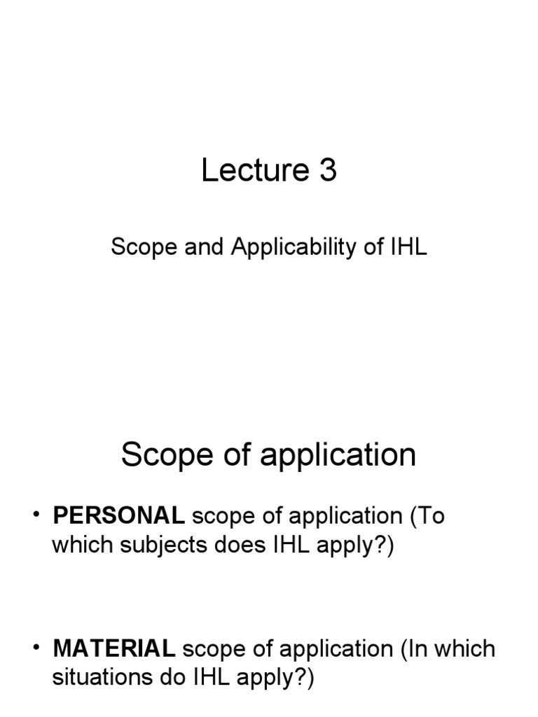 Lecture 3. IHL 07slides | PDF | International Humanitarian Law | Geneva ...